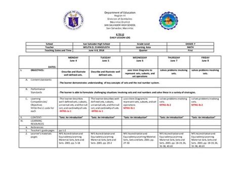 Lesson Plan About Statistics Math 7 Pdf