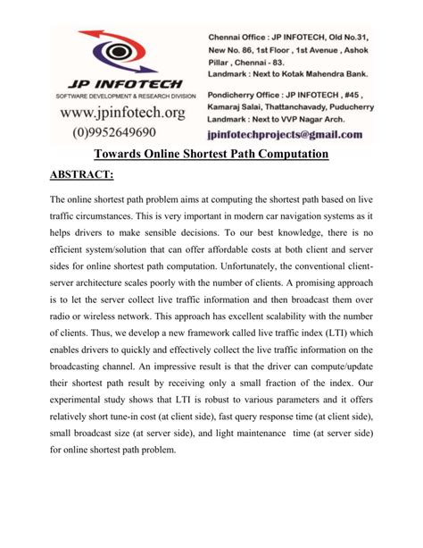 Towards Online Shortest Path Computation Abstract