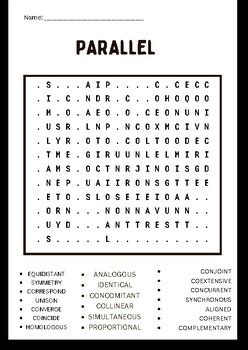 PARALLEL Word Search Puzzles Worksheet Activity By Brain Printable Activity