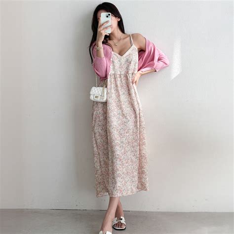 아이우먼 빅사이즈 407 가든레이스끈나시원피스 Dbns319