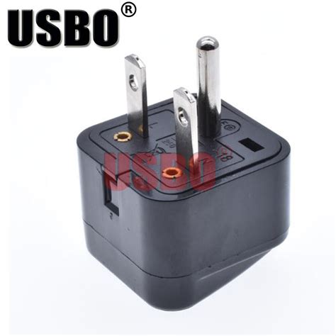 Black White American Travel Universal Adaptor Plug Vicedeal