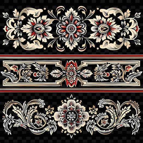 Renaissance With Classical Motifs Borderline Design Decorate Png Unique