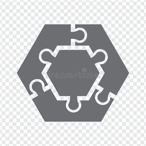 Simple Icon Puzzle In Gray Simple Icon Hexagon Puzzle Of The Three