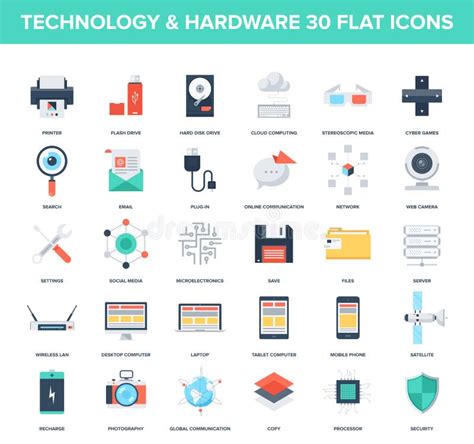 Technology Hardware Icons Stock Illustrations 32927 Technology Hardware Icons Stock