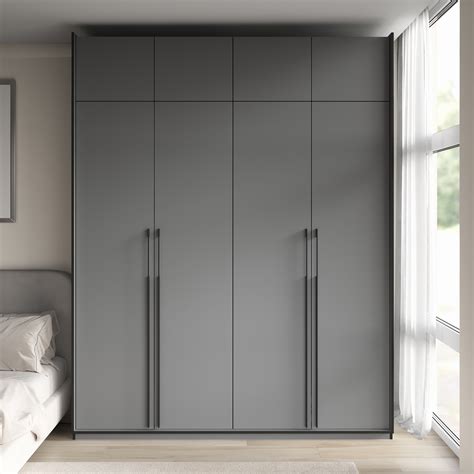 Купити Шафа розпашна з штангою та полицями на 4 дверки R 0020 від Moreli Дуб Сонома ціна фото