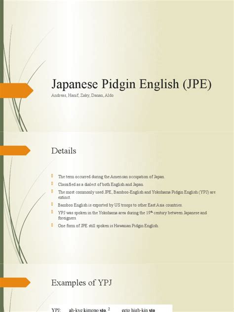 Japanese Pidgin English Jpe Pdf
