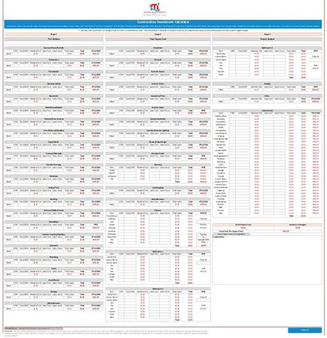 Construction Investment Calculator