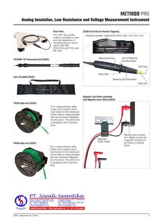 Data Teknis Gossen Metrawatt Insulation Tester Metriso Pro Pdf