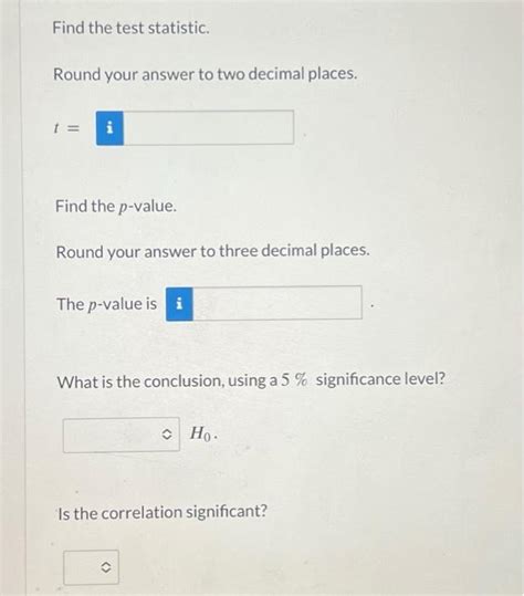 solved test for a positive correlation using the sample