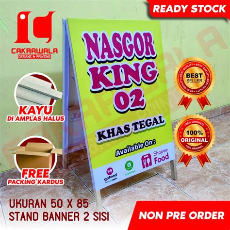 Jual STAND BANNER KAYU UKURAN 50 X 85 STANDING BANNER KAYU PROMO