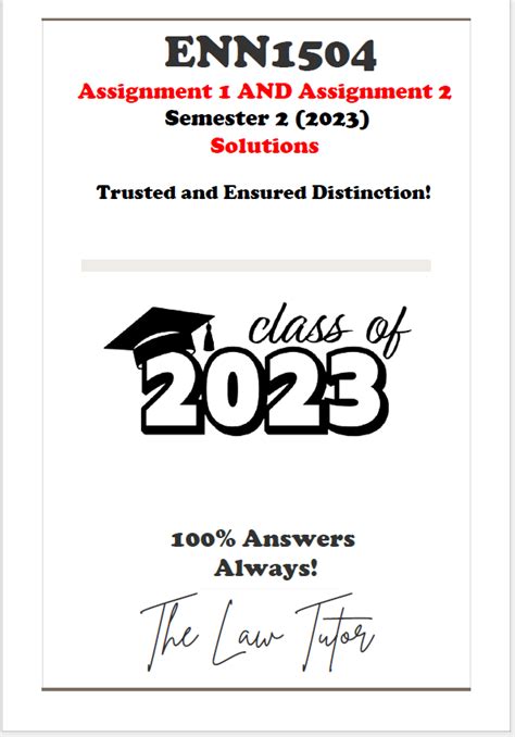 Enn1504 Assignment 1 And 2 Answers Semester 2 2023 Unique Codes