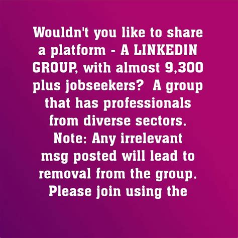 wouldn t you like to share a platform a linkedin group with almost