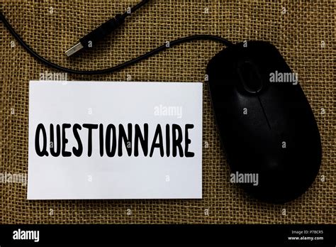 Word Writing Text Questionnaire Business Concept For Questions With A Choice Of Answers Survey