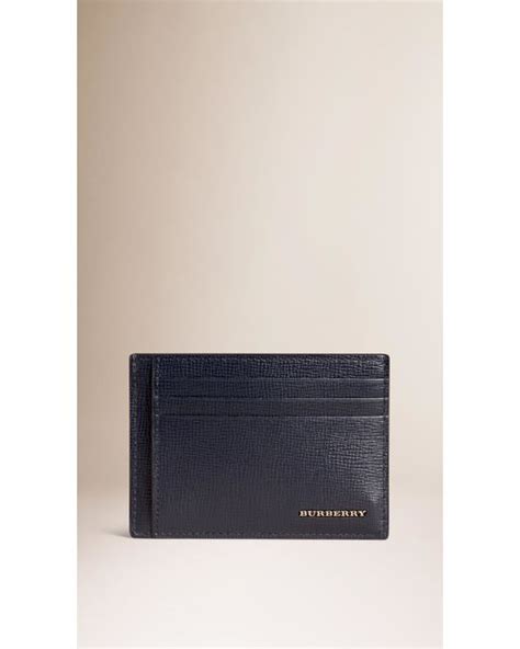 Burberry London London Leather Money Clip Card Case In Black For Men