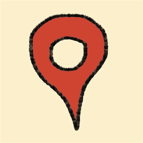 A Red Pin Is Shown In The Shape Of A Map Marker On A Beige Background
