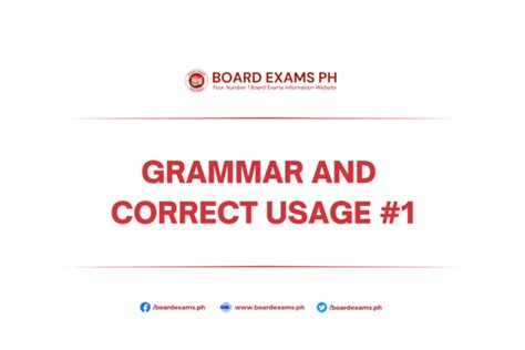 Grammar And Correct Usage 1 Civil Service Exam Ph
