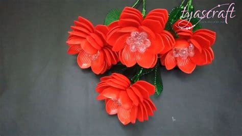 Cara Membuat Bunga Akrilik Teratai Dari Bahan Sendok Tanggung DIY How To Make Beaded Lotus Flower
