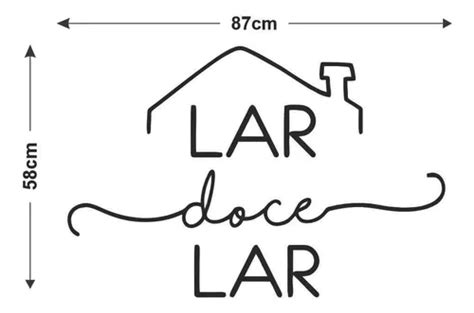 Adesivo De Parede Decorativo Decal Lar Doce Lar Com Casa Cor Preto Mercadolivre