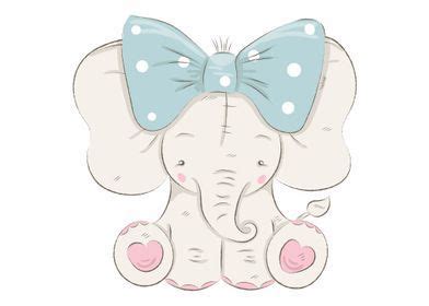 Cute Elephant Poster Picture Metal Print Paint By Ari Yanda