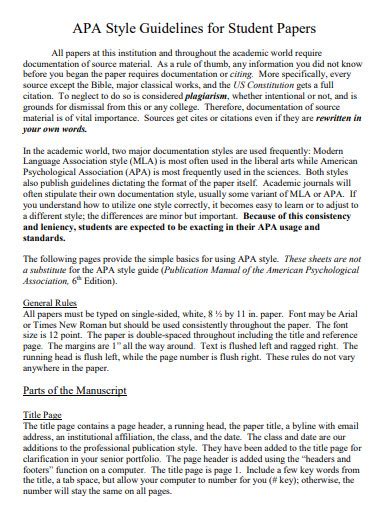 Free Apa Paper Samples In Pdf