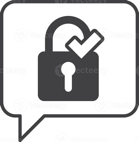 Text Box With Padlock And Check Mark Illustration In Minimal Style PNG