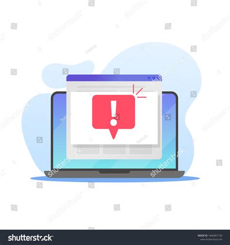 Laptop Warning Sign Computer Opened Browser Stock Vector Royalty Free Shutterstock