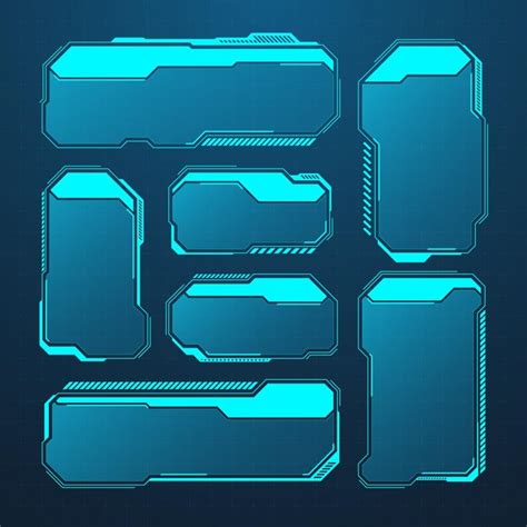 Premium Vector Blue Futuristic Hud Or Ui Elements Scifi User Interface Text Boxes Callouts