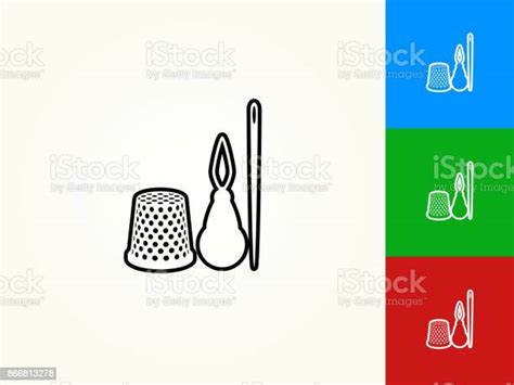 縫紉用品黑色描邊線性圖示向量圖形及更多單線圖片 單線 圖標集 圖示 Istock