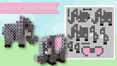 How To Make A Cute Perler Bead 3d Elephant 3d Perler Bead Perler