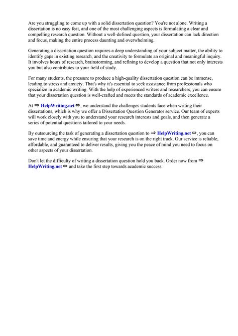 Dissertation Question Generator By Carol Poeticdiva Issuu