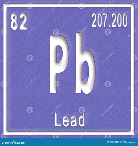 Lead Chemical Element Sign With Atomic Number And Atomic Weight Stock Illustration