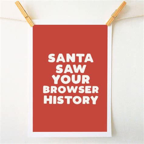 Buy Santa Saw Your Browser History A1 A2 A3 Or A4 Art Prints On Art