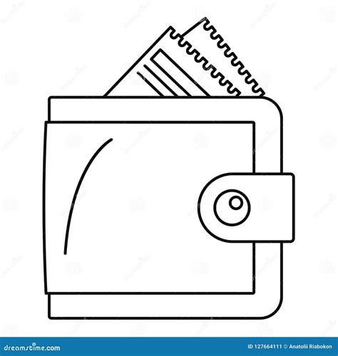 Icono De La Cartera Del Dinero Estilo Del Esquema Ilustración Del