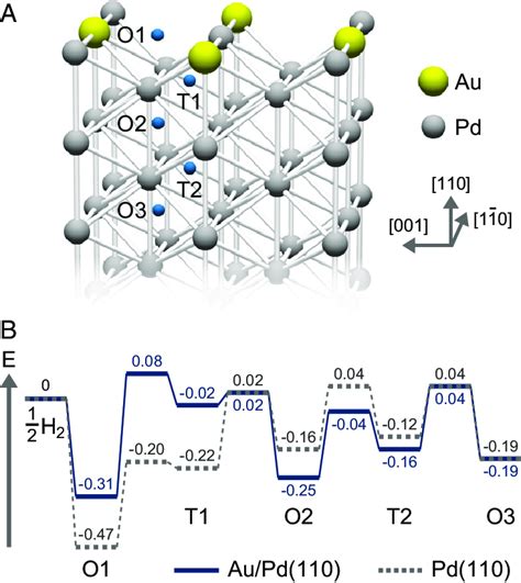 A Schematic Model Of The 05 Ml Aupd110 Used For Dft Calculations