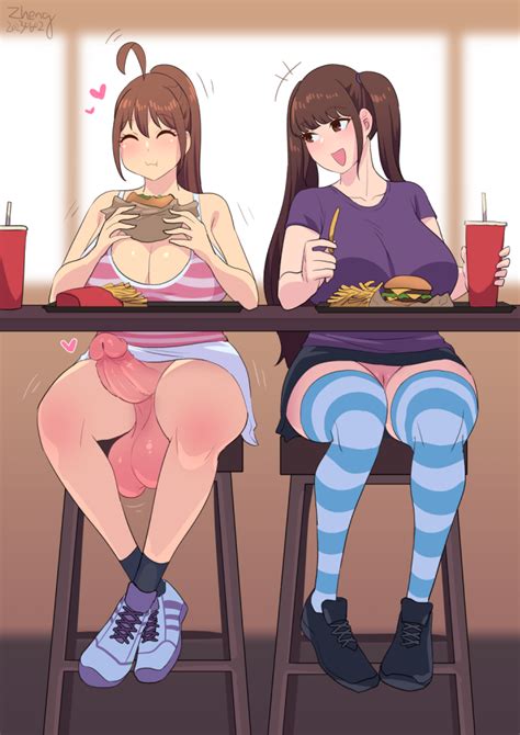 Rule 34 1futa 1girls Ahoge Balls Big Balls Big Breasts Big Penis