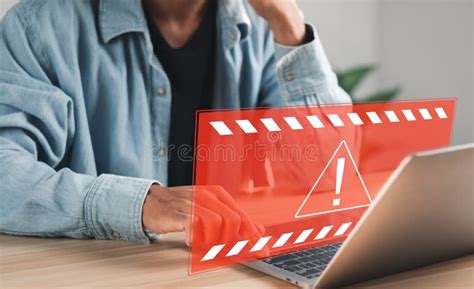 System Hacked Alert After Cyber Attack On Computer Network Stock Image Image Of Communication