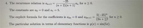 Solved First Derive A Recurrence Relation Giving C For Chegg