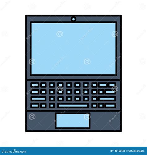 Laptop Computer Device Keyboard Technology Stock Vector Illustration