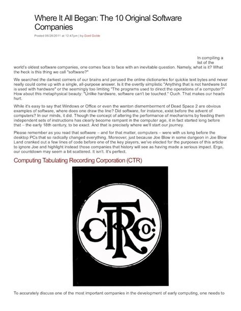 pdf companies where it all began the 10 original software · ibm s