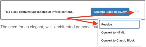 Block Error Unexpected Or Invalid Content Documentation