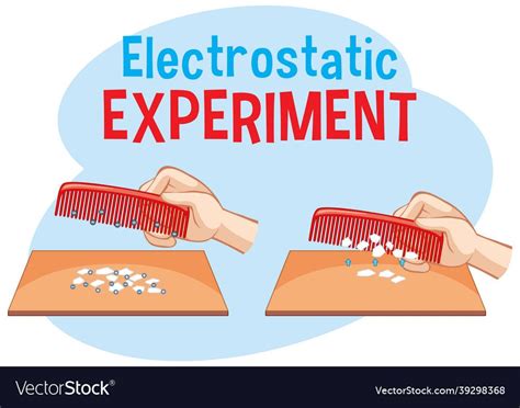 Electrostatic Experiment With Comb And Paper Vector Image On