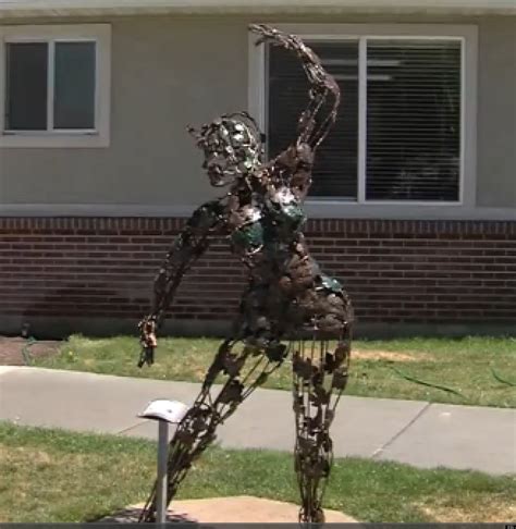 Naked Leaf Dancer Statue In Coalville Utah Gets Dressed Up By