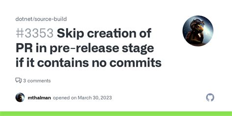 Skip Creation Of PR In Pre Release Stage If It Contains No Commits