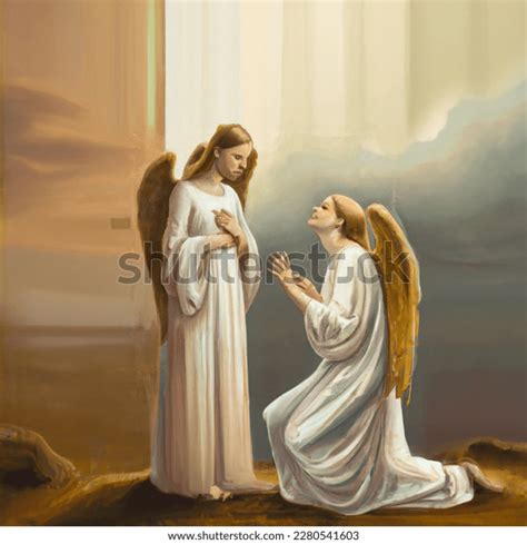 Annunciation Angel Gabriel Virgin Mary Without Ai Generated Image
