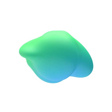 Shapefest™ Green Gradient Clay Floating Blobs 3d Illustrations
