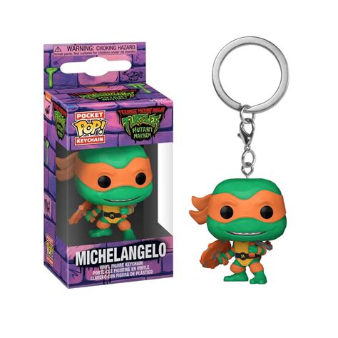 Pop Funko Keychain Teenage Mutant Ninja Turtles Michelangelo Mcfly