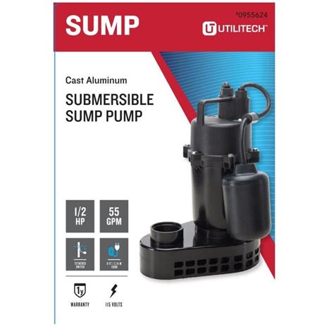 Utilitech 05 Hp Aluminum Submersible Sump Pump In The Water Pumps