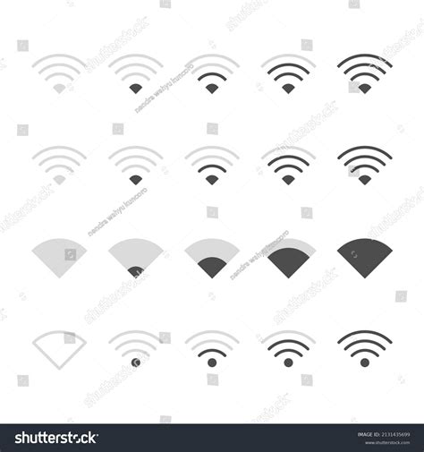Wifi Signal Indicator Icon Set Suitable Stock Vector Royalty Free