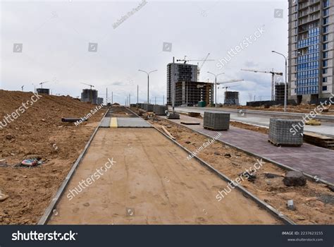 Paving Slabs Laying Borders Town Pedestrian Stock Photo Shutterstock
