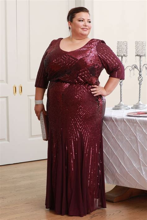 Shop Womens Plus Size Elegant Sequin Evening Gown Online Plus Size
